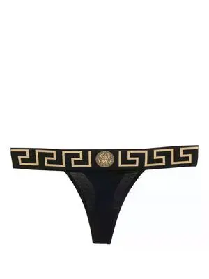Versace Cotton-jersey Thong - Black