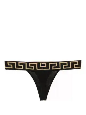 Versace Cotton-jersey Thong - Black
