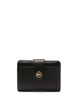 Michael Kors Logo Plaque Leather Purse - Black