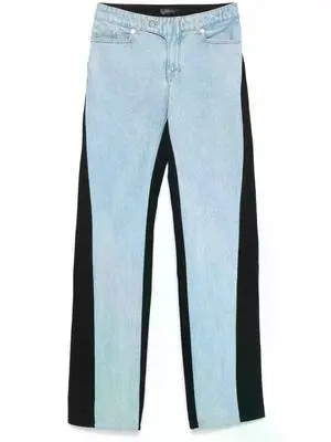 MUGLER Bi-color Straight-leg Jeans - Blue