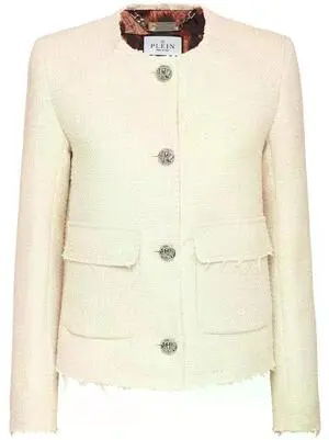 Philipp Plein Tweed Jacket - Neutrals