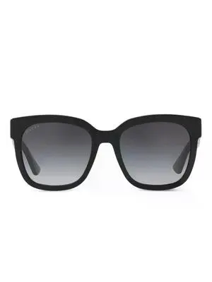 Gucci Web-stripe Oversized Sunglasses - Black