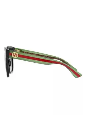 Gucci Web-stripe Oversized Sunglasses