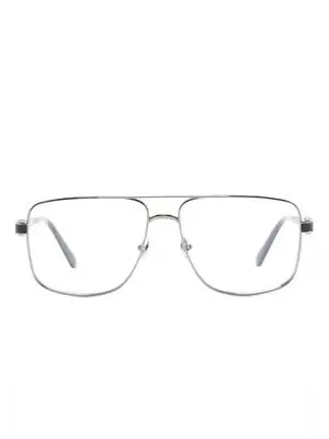 Moncler Logo-plaque Navigator-frame Glasses - Grey