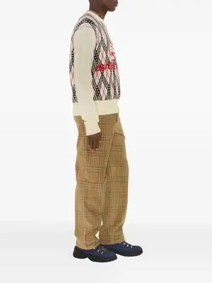 Burberry Argyle-knit Jumper With Equestrian Knight Motif