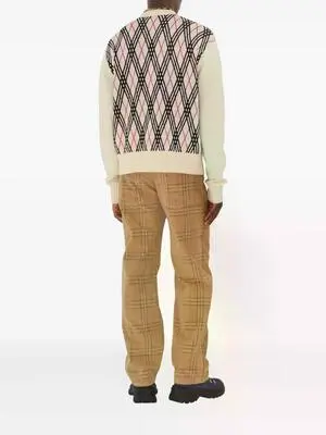 Burberry Argyle-knit Jumper With Equestrian Knight Motif