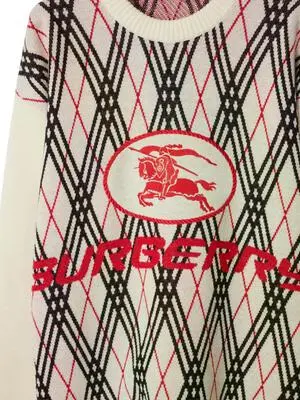 Burberry Argyle-knit Jumper With Equestrian Knight Motif