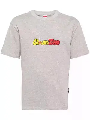 GROUND ZERO Logo-print Cotton T-shirt - Grey