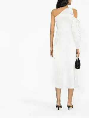 David Koma One-shoulder Ruffled Satin Dress - White
