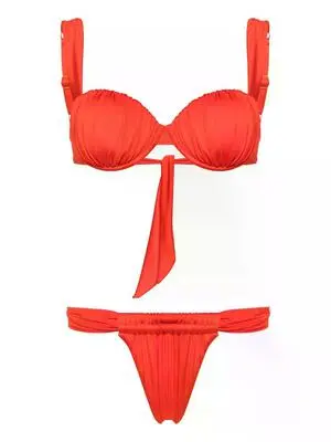 NOIRE SWIMWEAR Ruched Balconette Bikini - Orange