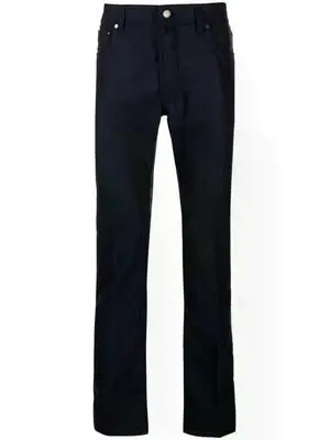 Jacob Cohen Bard Slim-cut Flannel Trousers - Blue