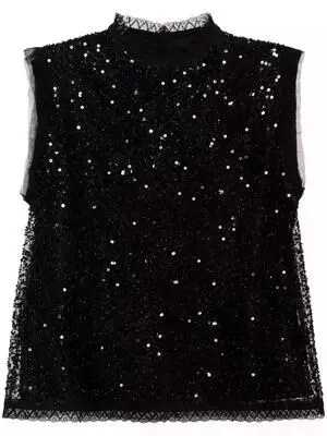 Shiatzy Chen Libre Collection Sequin Top - Black