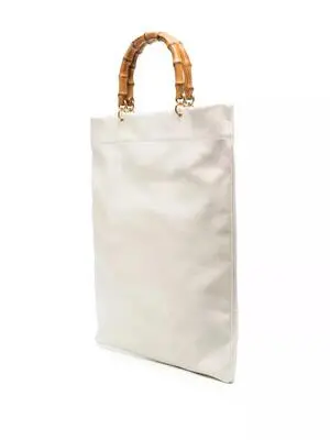 JIL SANDER Bamboo-handle Leather Tote Bag - Neutrals