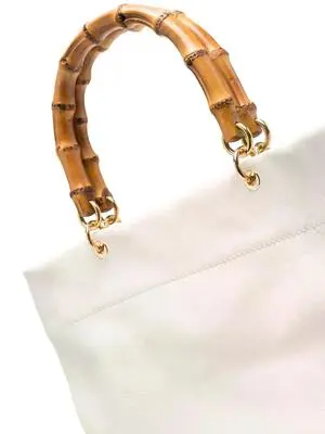 JIL SANDER Bamboo-handle Leather Tote Bag - Neutrals