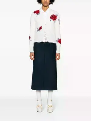 Thom Browne High-waist Wool Midi Skirt
