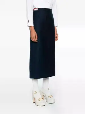 Thom Browne High-waist Wool Midi Skirt