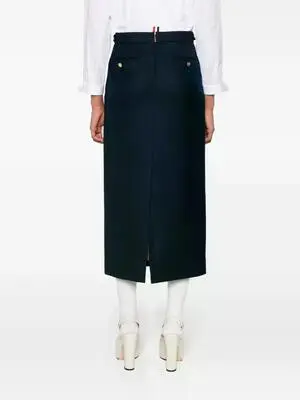 Thom Browne High-waist Wool Midi Skirt