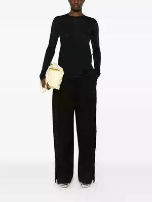 JIL SANDER Virgin Wool Wide Leg Trousers
