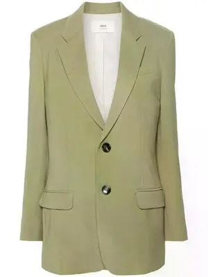 AMI Paris Single-breasted Textured Blazer - Green