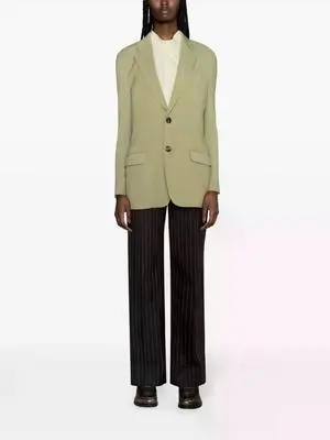 AMI Paris Single-breasted Textured Blazer - Green