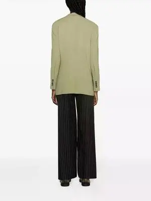AMI Paris Single-breasted Textured Blazer - Green