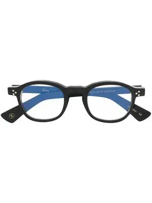 LESCA Iota Round-frame Glasses - Black