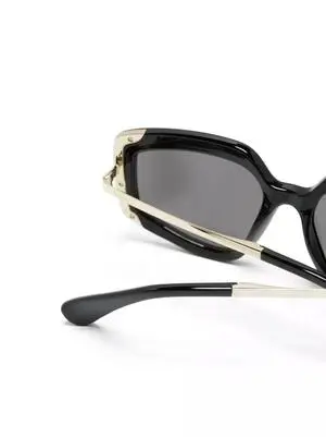 Max Mara Engraved-logo Square-frame Sunglasses