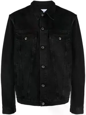 Off-White Logo-embroidered Denim Jacket - Black