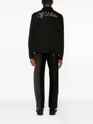 Off-White Logo-embroidered Denim Jacket - Black