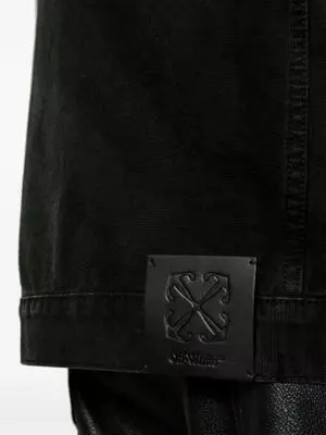 Off-White Logo-embroidered Denim Jacket - Black