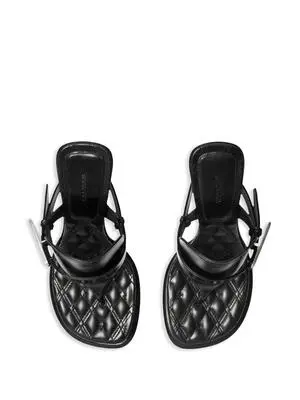 Burberry Leather High Heel Sandals - Black