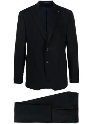 Tagliatore Brooch-detail Single-breasted Suit - Blue