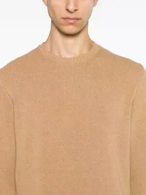 NUUR Round-neck Merino Wool-cashmere Blend Sweater - Neutrals