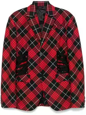 JEAN PAUL GAULTIER Plaid-check Blazer - Red