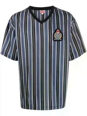 Kenzo Logo-patch Striped T-shirt