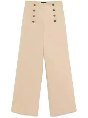 Etro Paneled Button Detail Trousers - Neutrals