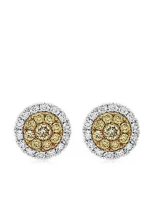 HYT JEWELRY 18k White And Yellow Gold Diamond Earrings - Silver