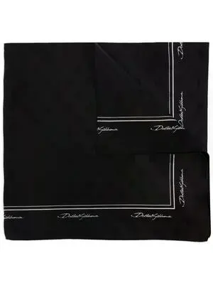 Dolce & Gabbana Logo-print Silk Scarf - Black