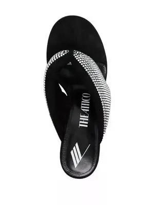 Attico Rhinestone-embellished Leather 70mm Sandals