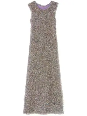 JIL SANDER V-neck Sleeveless Midi Dress