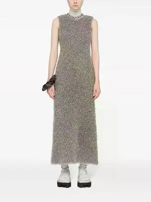 JIL SANDER V-neck Sleeveless Midi Dress