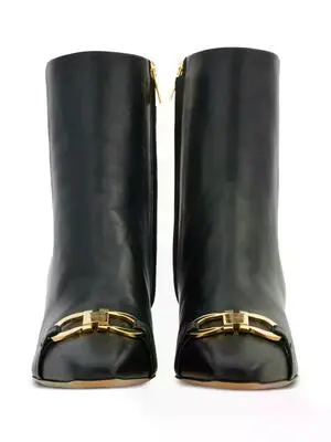 FERRAGAMO 60mm Gancini-buckle Leather Ankle Boots