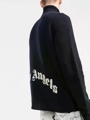 Palm Angels Logo-knit Roll-neck Jumper