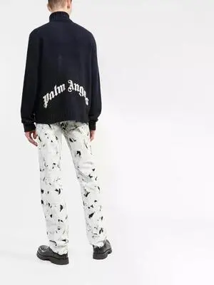 Palm Angels Logo-knit Roll-neck Jumper