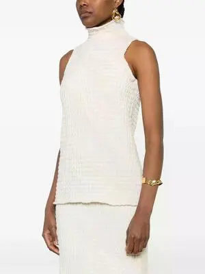 JIL SANDER High-neck Knitted Top - Neutrals