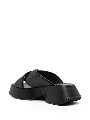 VIC MATIE Crossover-strap Leather Slides