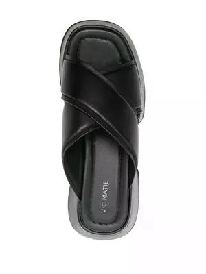 VIC MATIE Crossover-strap Leather Slides