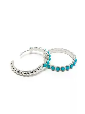 DOWER & HALL Azure Turquoise Huggie Hoops