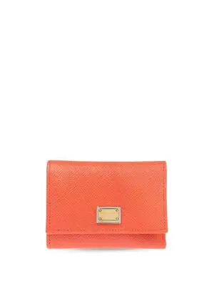 Dolce & Gabbana Logo-plaque Leather Wallet Orange