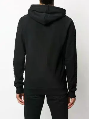 Balmain Embossed Logo-panel Zipped Hoodie